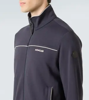 Moncler Technical Jersey Zip-up Sweatshirt