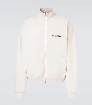 Balenciaga Logo Cotton Jersey Track Jacket