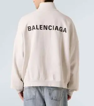 Balenciaga Logo Cotton Jersey Track Jacket