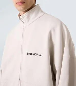 Balenciaga Logo Cotton Jersey Track Jacket