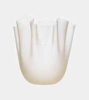 VENINI Frozen Murano Glass Vase Fulvio Bianconi And Paolo - Transparent