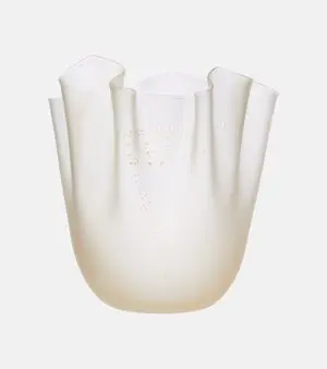 VENINI Frozen Murano Glass Vase Fulvio Bianconi And Paolo - Transparent