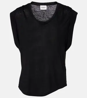 MARANT ETOILE Linen T-shirt - Black