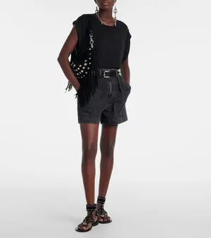 MARANT ETOILE Linen T-shirt - Black