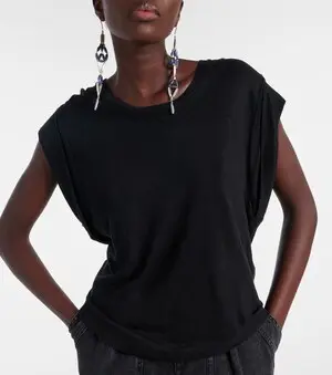 MARANT ETOILE Linen T-shirt - Black