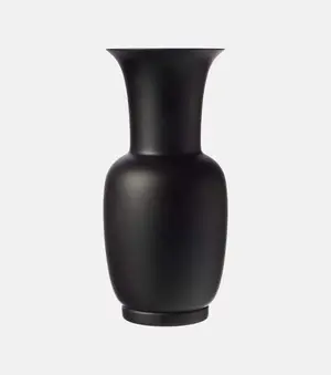 VENINI Opalino Murano Glass Vase - Black