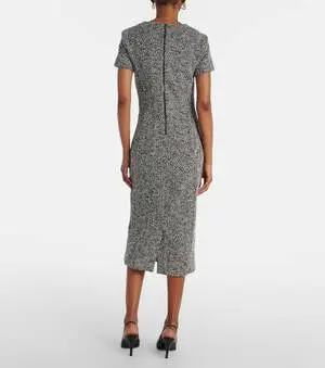 Max Mara Giugno Cotton And Wool-blend Midi Dress - Grey