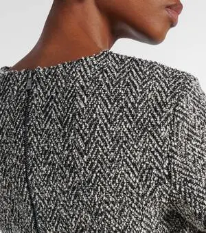 Max Mara Giugno Cotton And Wool-blend Midi Dress - Grey