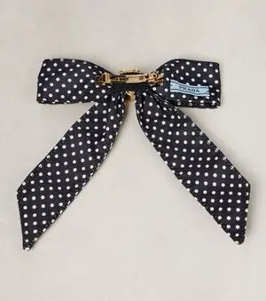 PRADA Black Polka Dot Bow Brooch Prada Hair Bow - Etsy UK main image 4