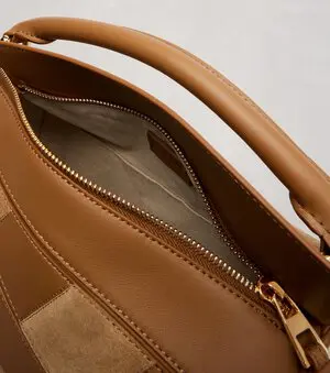 Loewe Small Puzzle Bag In Calf Leather And Suede - Brown