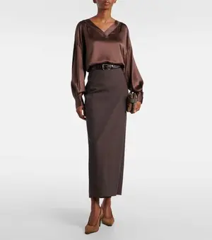 Brunello Cucinelli Silk Satin Blouse