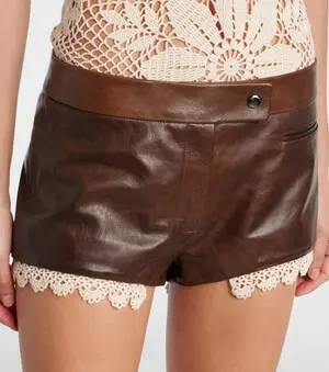 Magda Butrym Crochet Leather Shorts