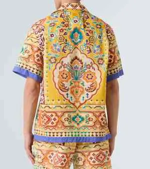 Etro Printed Cotton Bowling Shirt