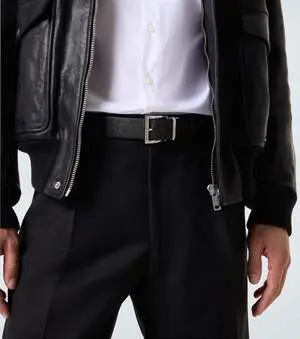 Prada Saffiano Reversible Leather Belt - Black