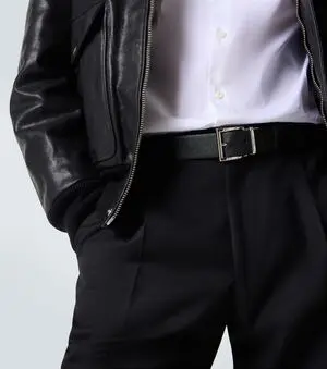 Prada Saffiano Reversible Leather Belt - Black