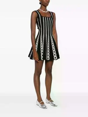 Maje Jacquard Knitted Mini Dress - Black