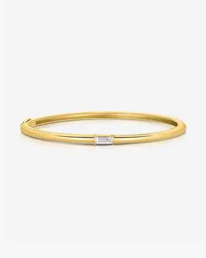 Ring Concierge 14k Gold Baguette Diamond Bangle - One-color