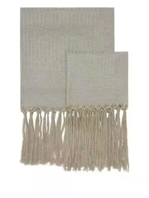 Brunello Cucinelli Chevron Fringe Towels - Neutrals