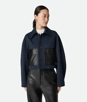 Bottega Veneta Wool And Cotton Twill Jacket - Midnight Blue