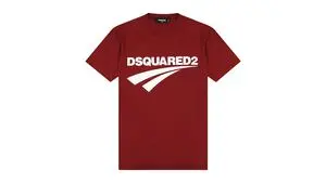 Dsquared2 Dsqua2 Cigarette Fit Brand Logo Burgundy T-shirt - Red