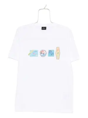 Paul Smith Stickers Graphic T-shirt - White