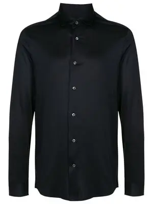 Emporio Armani Cotton-lyocell Blend Shirt - Blue