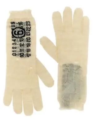 MAISON MARGIELA Numeric Signature Gloves - White/black