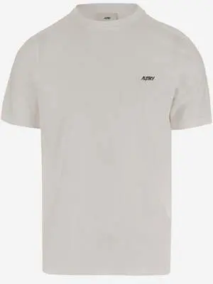 AUTRY Cotton T-shirt With Logo - White