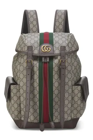Gucci Gg Supreme Monogram Backpack - Brown