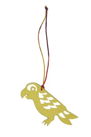 Hermès Bordeaux Epsom & Lime Togo Reversible Petit H Parrot Charm - Multi