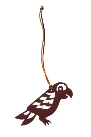 Hermès Bordeaux Epsom & Lime Togo Reversible Petit H Parrot Charm