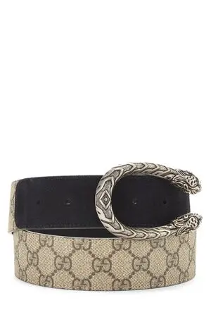 Gucci Gg Supreme Canvas Dionysus Belt - Black