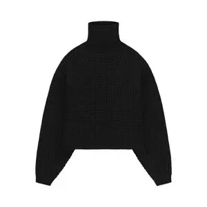 Fear Of God Heavy Waffle Cropped Turtleneck - Black