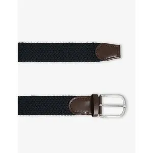 REISS Elmont Woven Belt - Navy