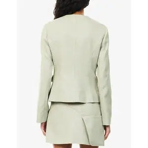 Sandy Liang Agnes Fitted Woven Jacket