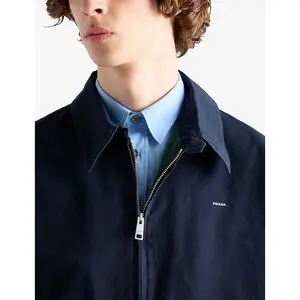 Prada Logo-print Cotton Jacket - Blue