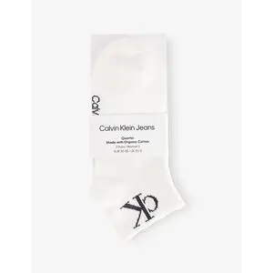 Calvin Klein Pack Of Two Cotton-blend Ankle Socks - White