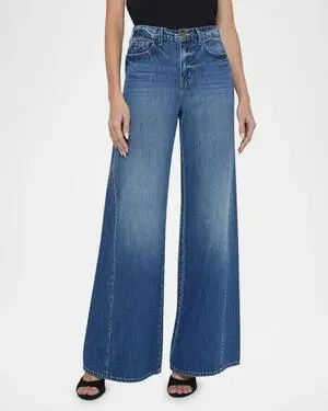 L & APOS;AGENCE Beau Wide-leg Jeans - Mdblue