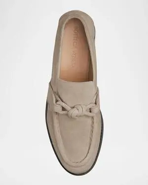 Bottega Veneta Astaire Knot Suede Loafers Dkbrwn