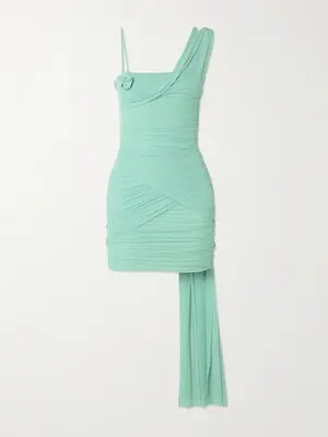 MAYGEL CORONEL Hilvan Appliquéd Mini Dress - Blue