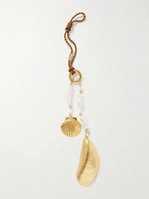 JENNIFER BEHR Plated, Pearl And Cord Keychain - Gold