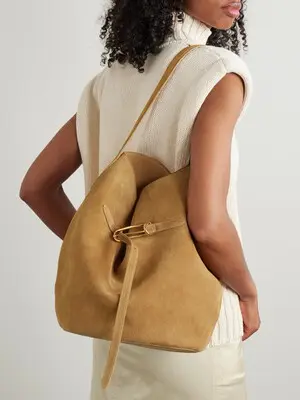 LIFFNER Buckled Suede Bucket Bag - Brown