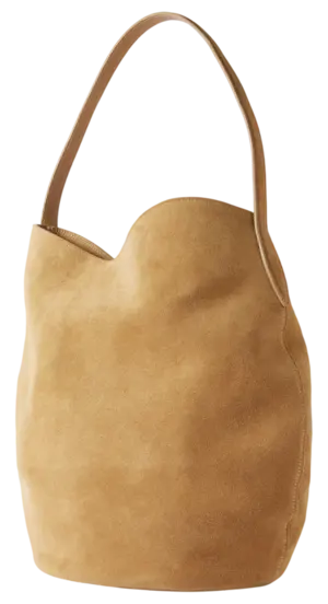 LIFFNER Buckled Suede Bucket Bag - Brown