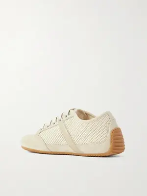 Givenchy Leather And Suede-trimmed Mesh Sneakers - Neutrals