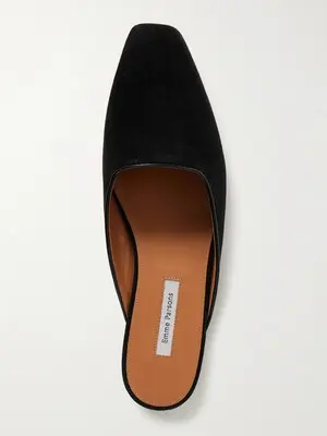 EMME PARSONS Suede Mules - Black