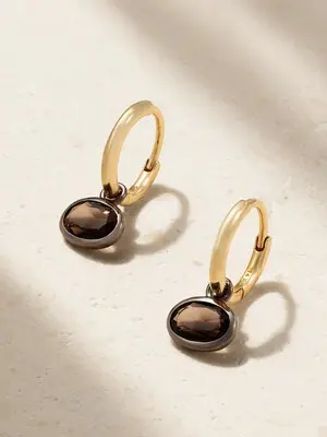 BY PARIAH Orbit 14-karat Recycled Smokey Quartz Hoop Earrings - Gold