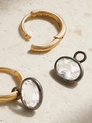 BY PARIAH Orbit 14-karat Recycled And Topaz Hoop Earrings - Gold