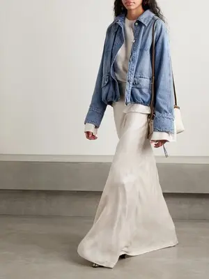 Brandon Maxwell The Harper Balloon Denim Jacket - Blue