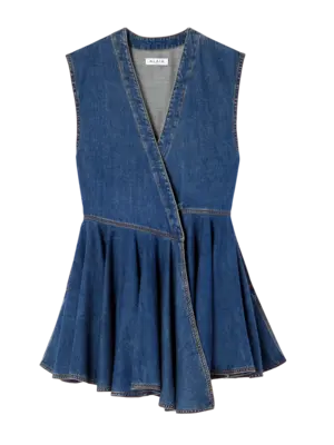 Alaïa Asymmetric Wrap-effect Mini Dress - Blue