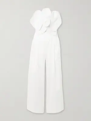 ANDRES OTALORA A Flor De Piel Appliquéd Jumpsuit - Neutrals